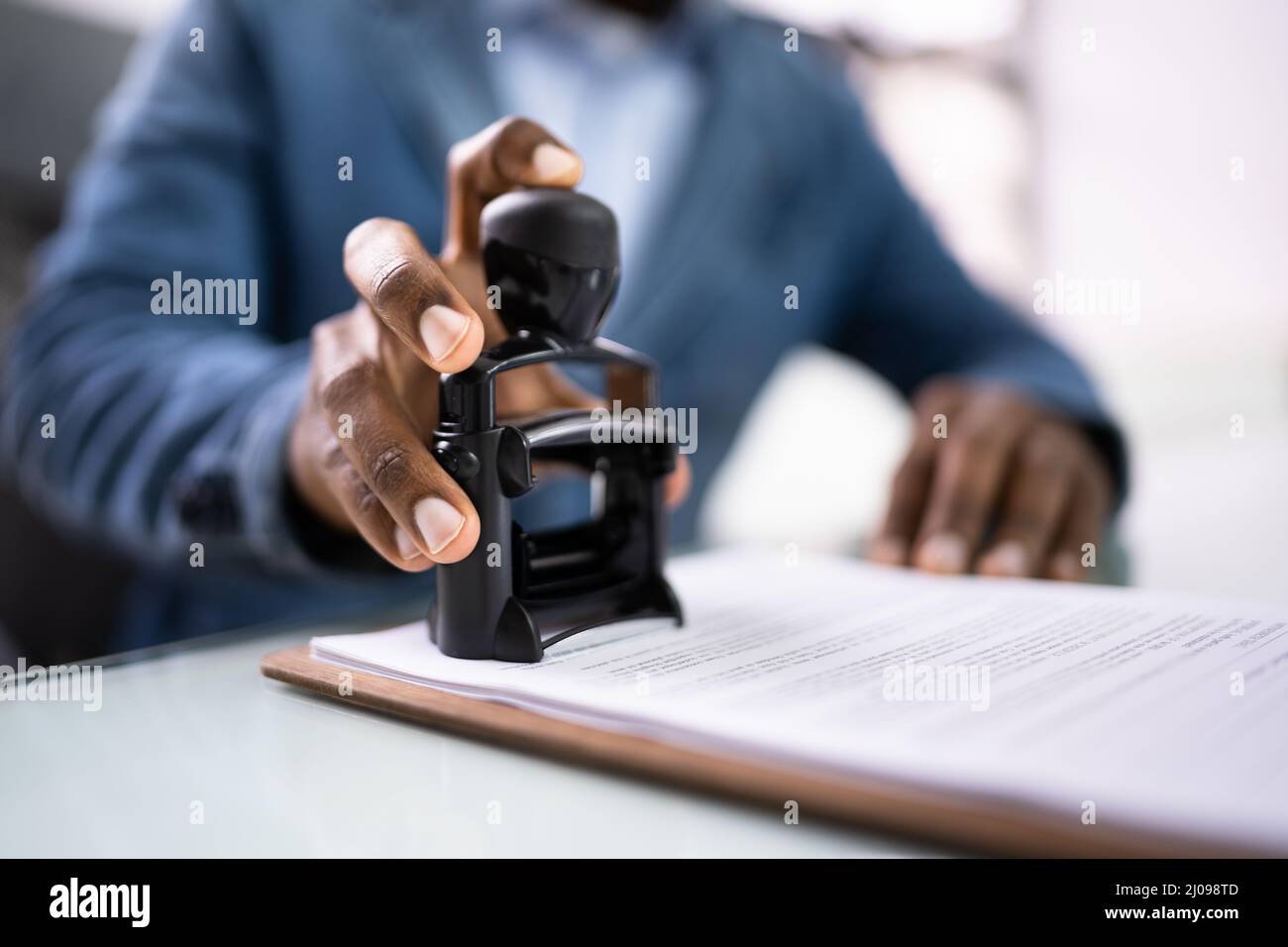 Public Notary Contract Document Stamp In Office Stock Photo - Alamy