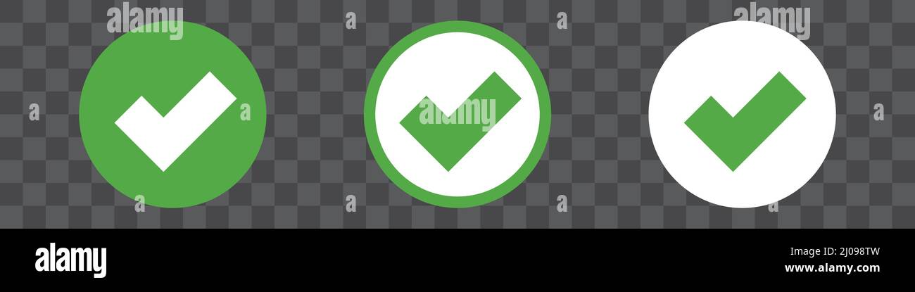 A set of checkmark icons isolated on a transparent background. Editable ...