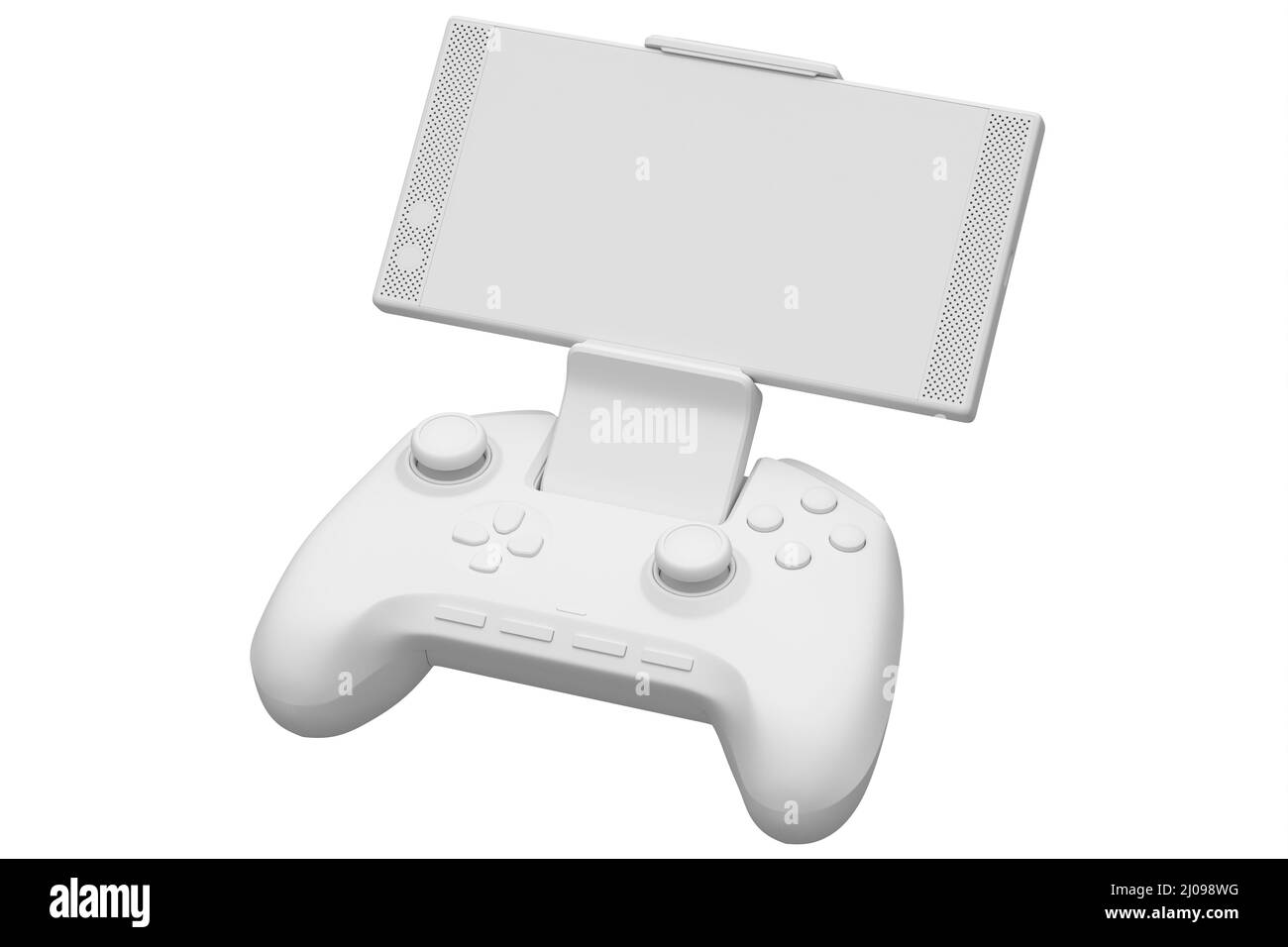 Realistic joystick for playing games on a mobile phone on white ...