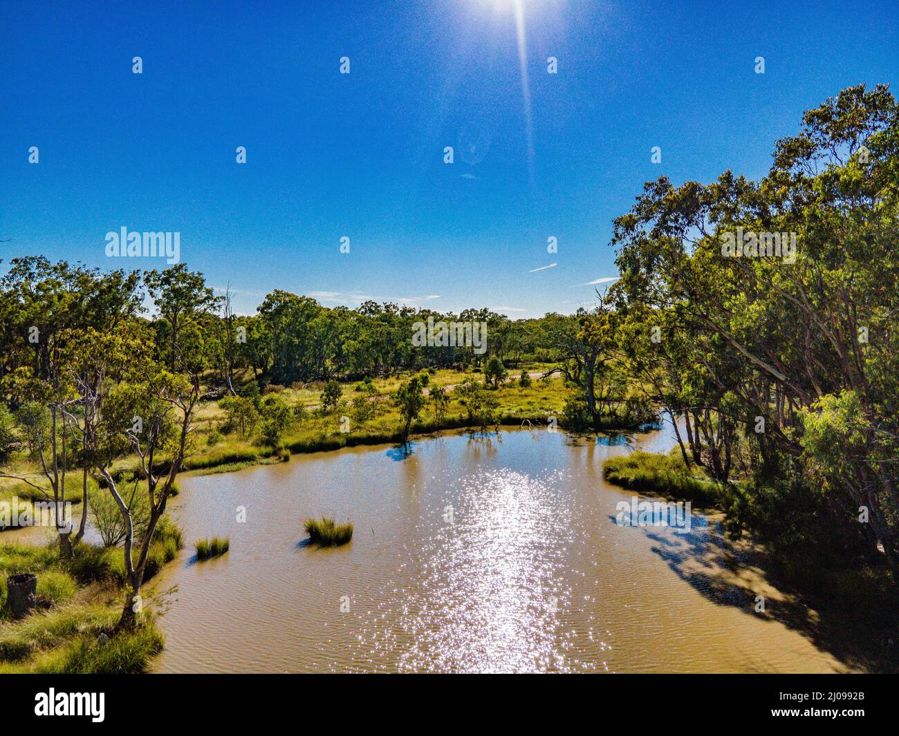 Beautiful countryside with trees and dams, roads, situated Emmaville ...