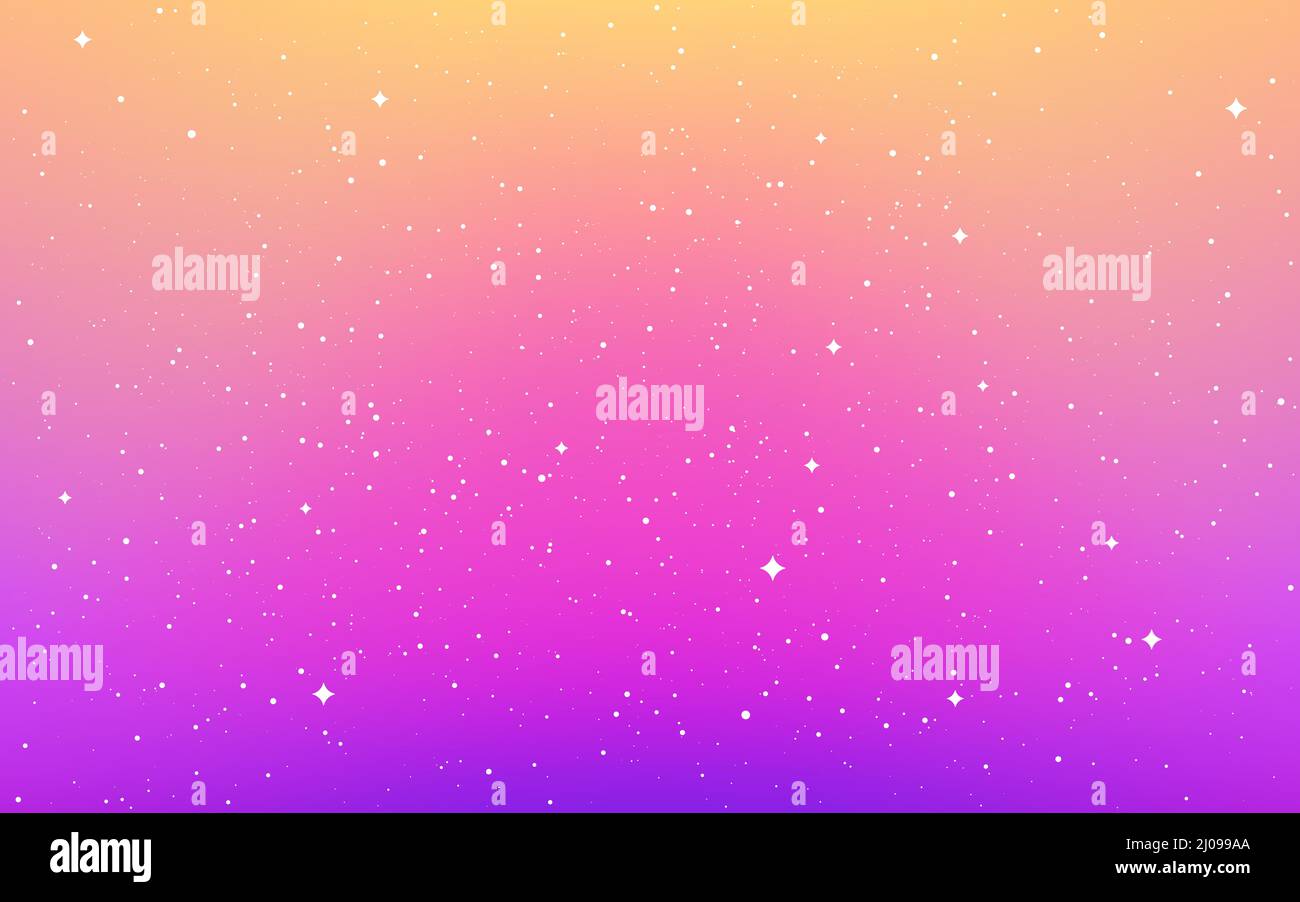 Space cartoon background. Flat starry sky with color gradient. Modern ...
