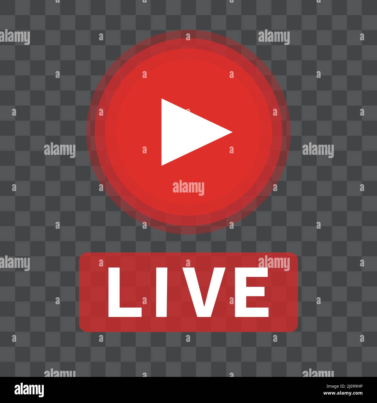 Live logo and play button isolated on transparent background. Live TV ...