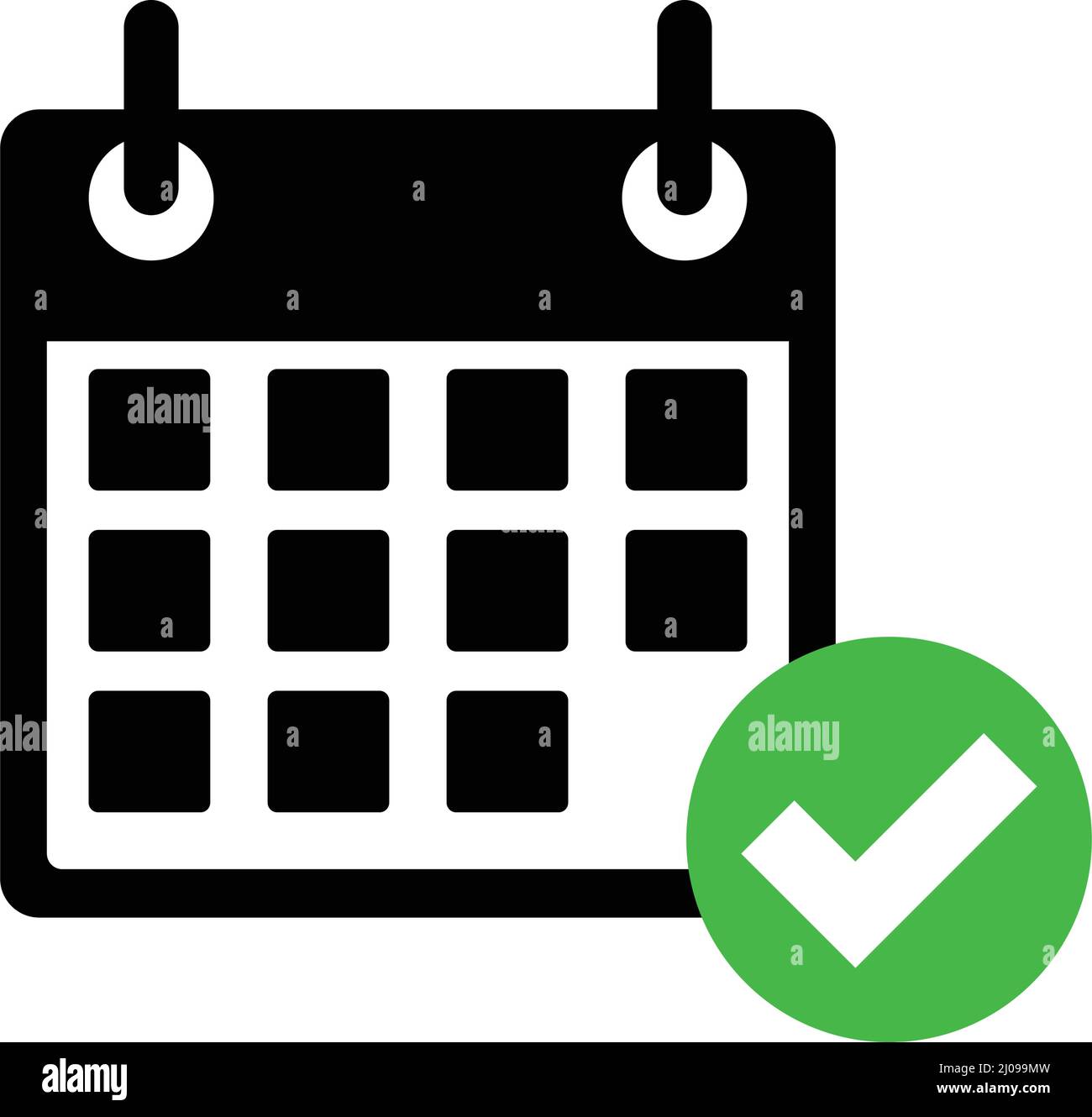 Calendar and check mark icons. Schedules and reminders. Editable ...