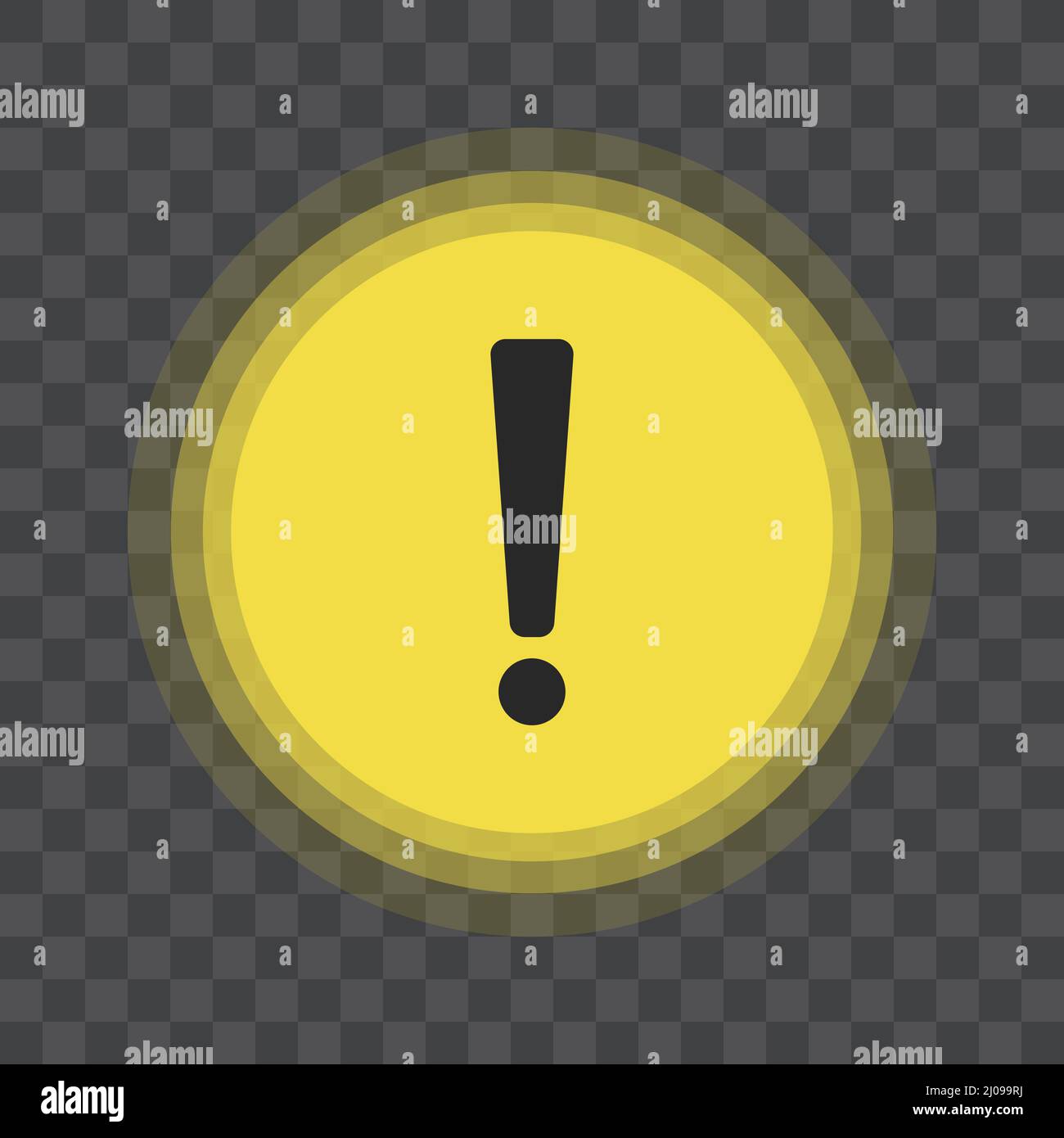 Alert icons isolated on a transparent background. Attentions and ...