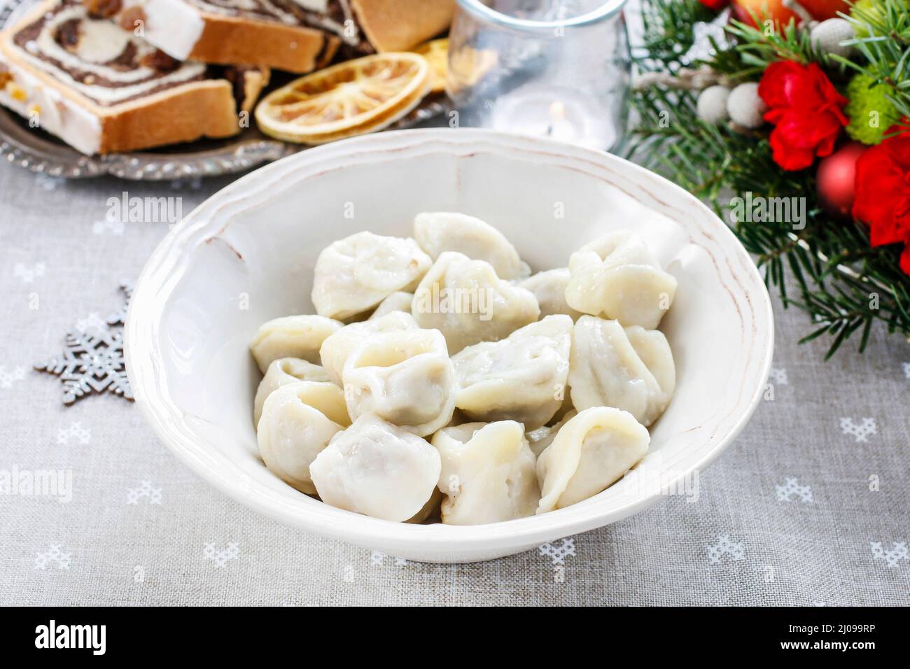 Polish dumplings dish. Traditional pierogi Stock Photo - Alamy
