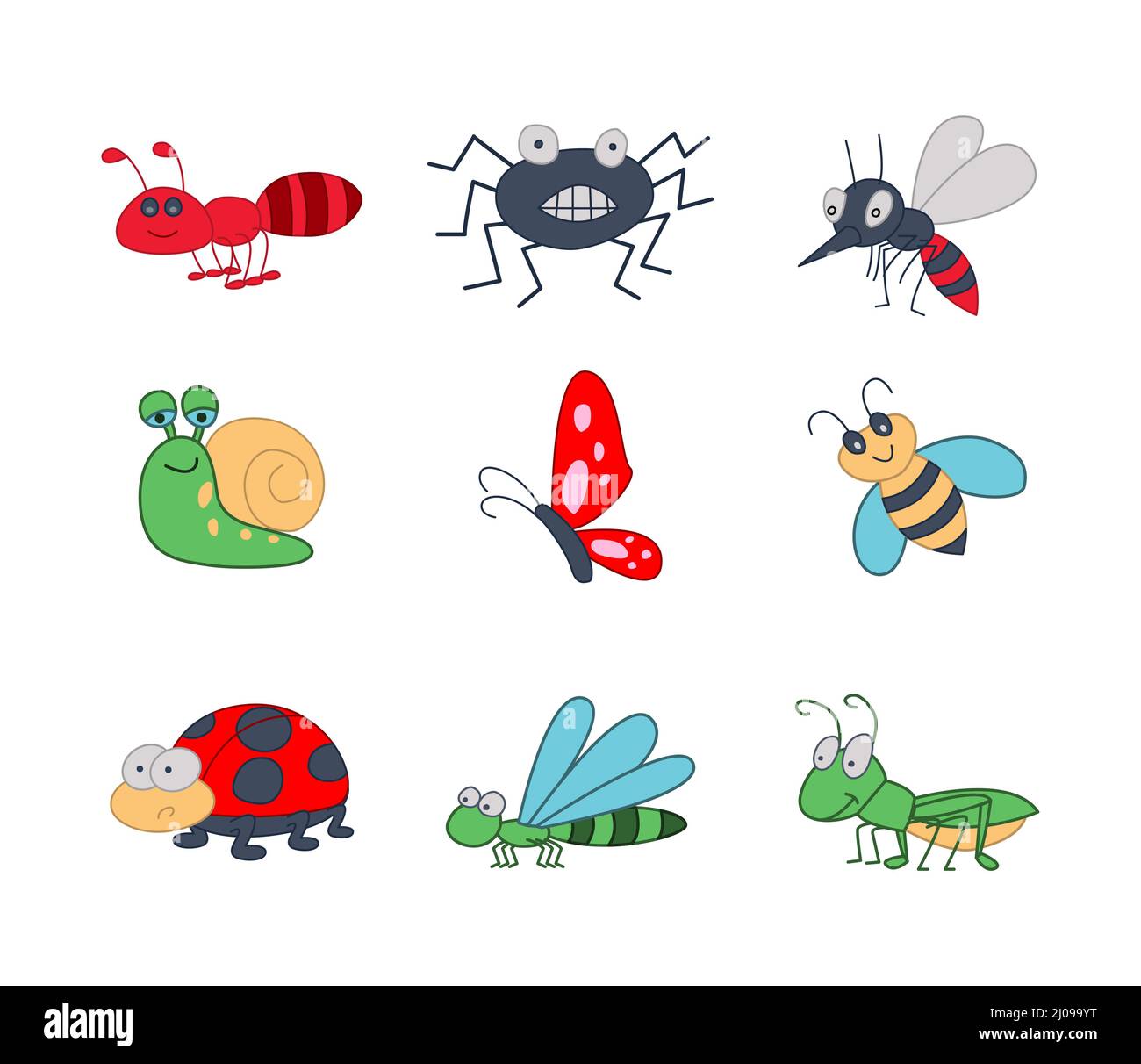 set of clip art of animal with cartoon design,vector illustration Stock ...