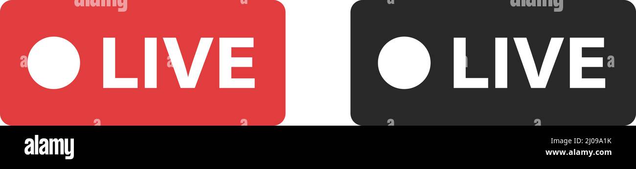 A set of logo icons for live streaming. Live broadcast. Editable vector ...