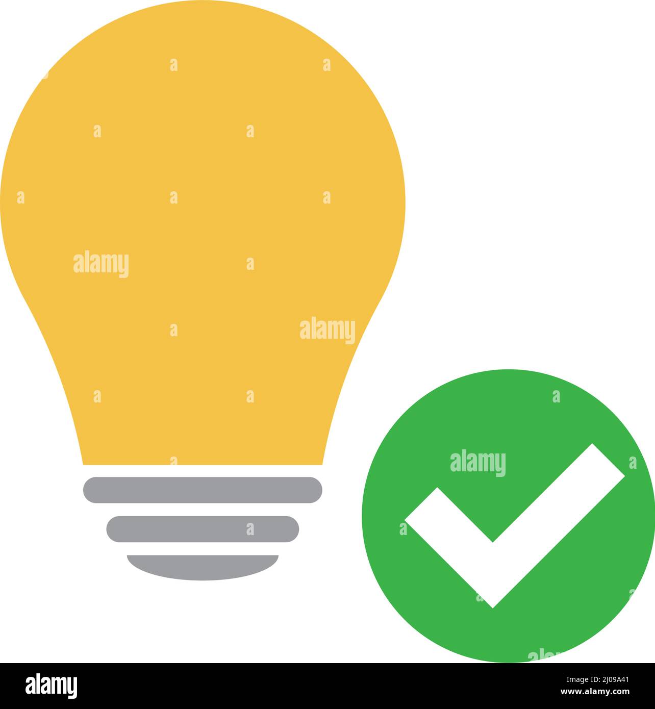 Light bulb and check mark. Idea and hint. Editable vector Stock Vector ...