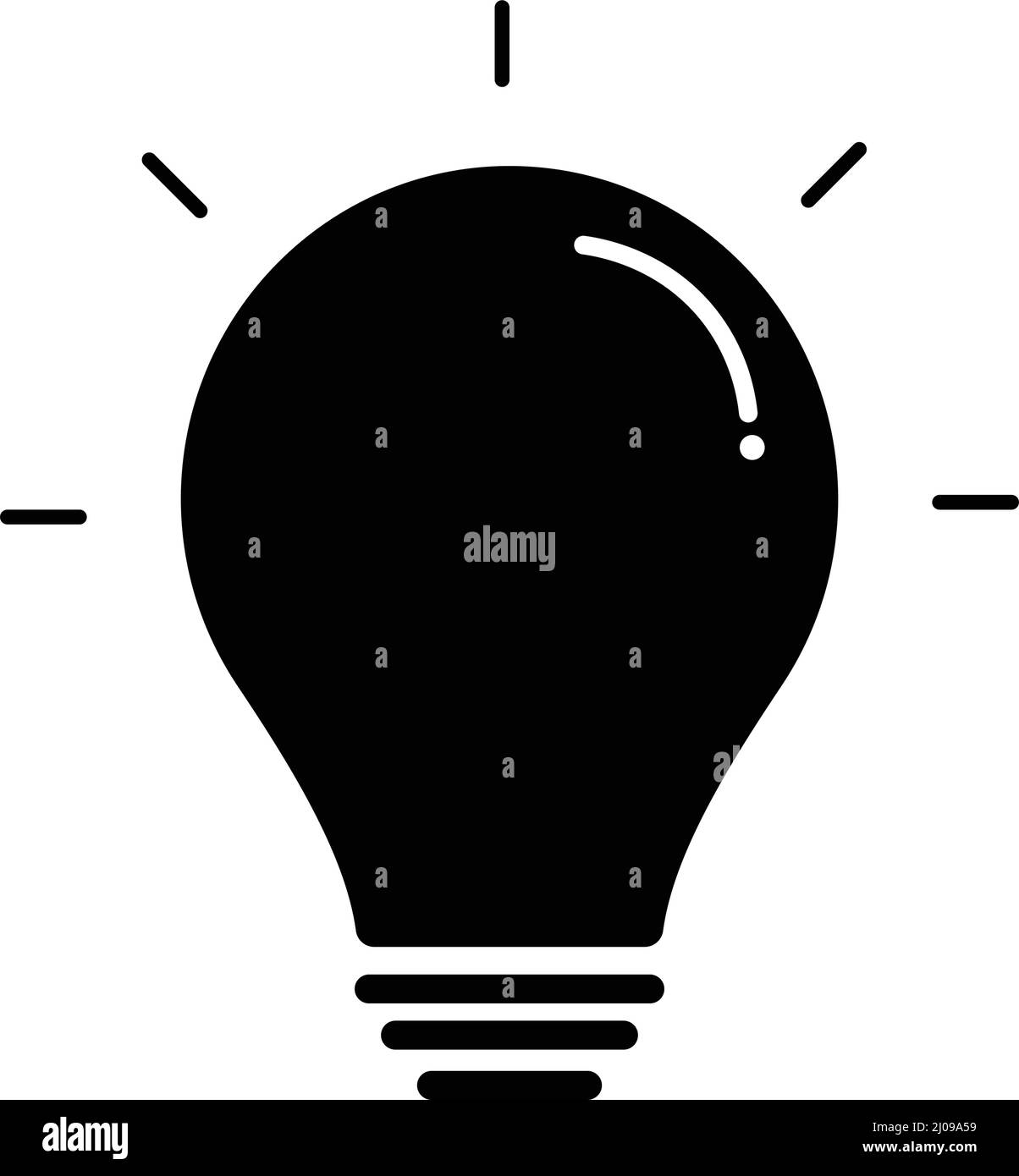 Silhouette icon of a light bulb. Awareness and ideas. Inspiration ...