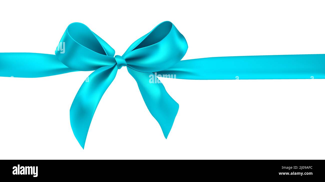 Blue ribbon bow illustration Stock Vector Images - Alamy