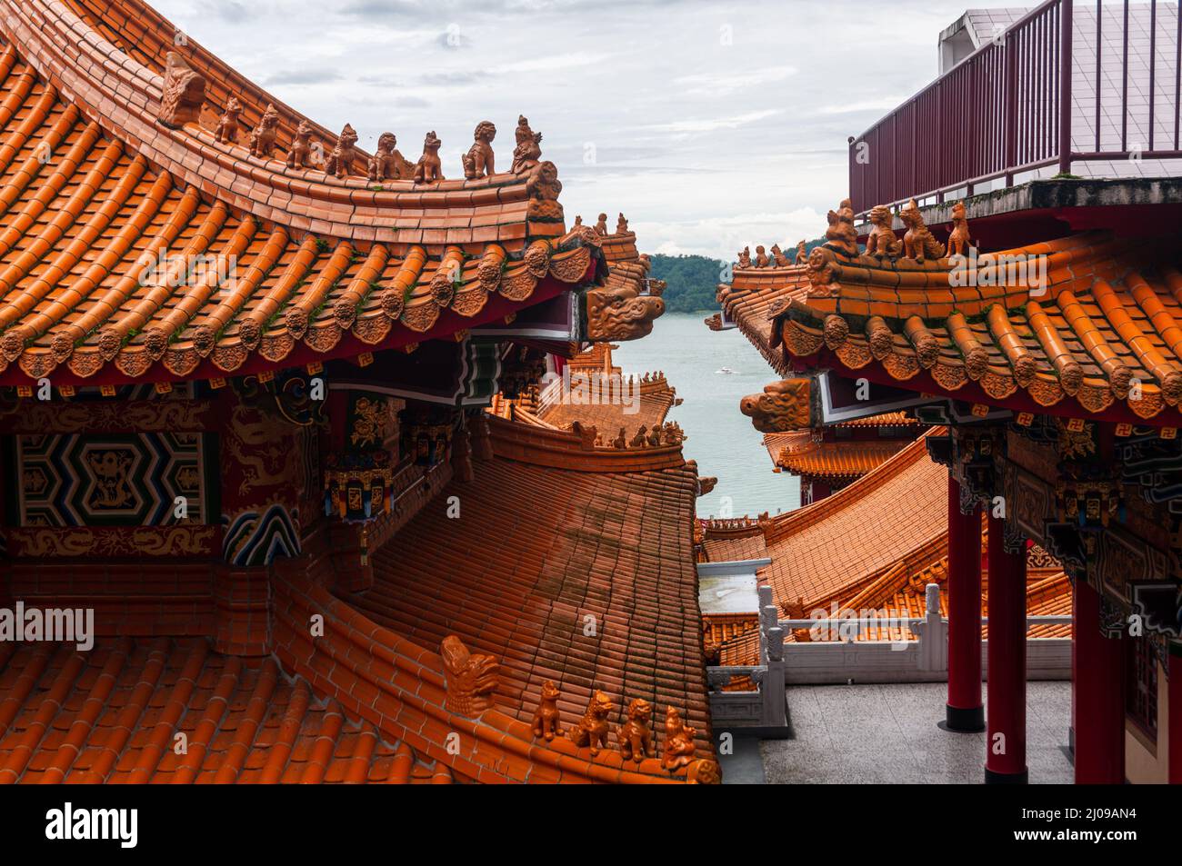 A view of Wen Wu temple in background of Sun Moon lake Stock Photo - Alamy