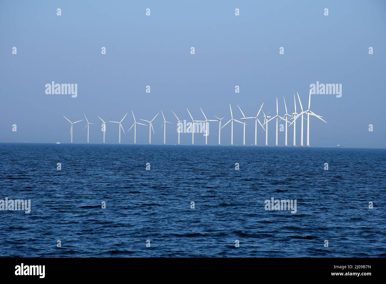 Copenhagen Denmark./27 March 2020 /Green energy wind turbines park in ...