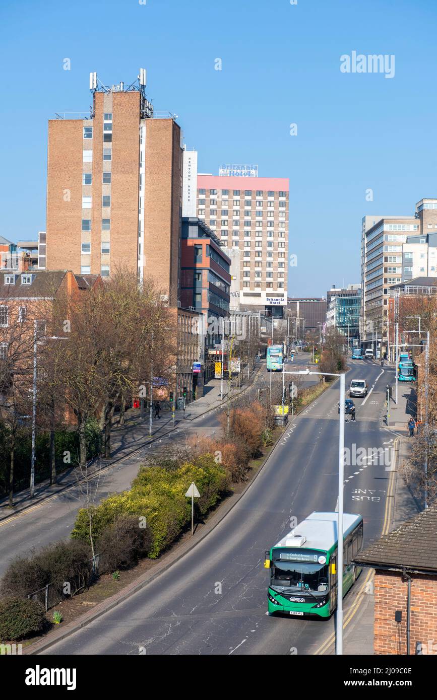 Maid Marian Way in Nottingham City Centre, Nottinghamshire England UK ...