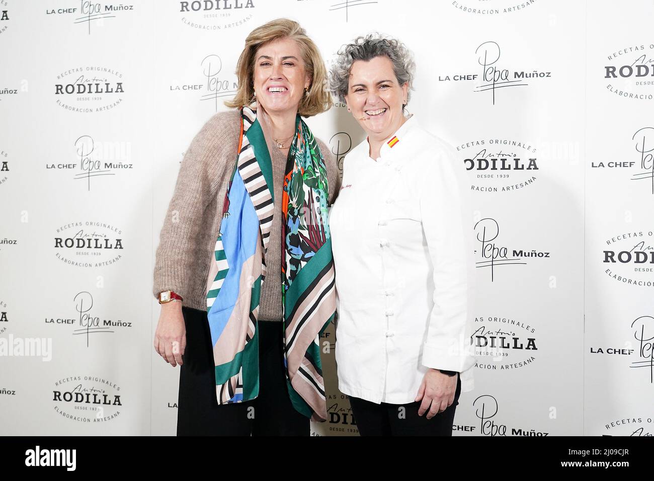 Spanish chef Pepa Muñoz performs a show-cooking at Rodilla Callao store ...