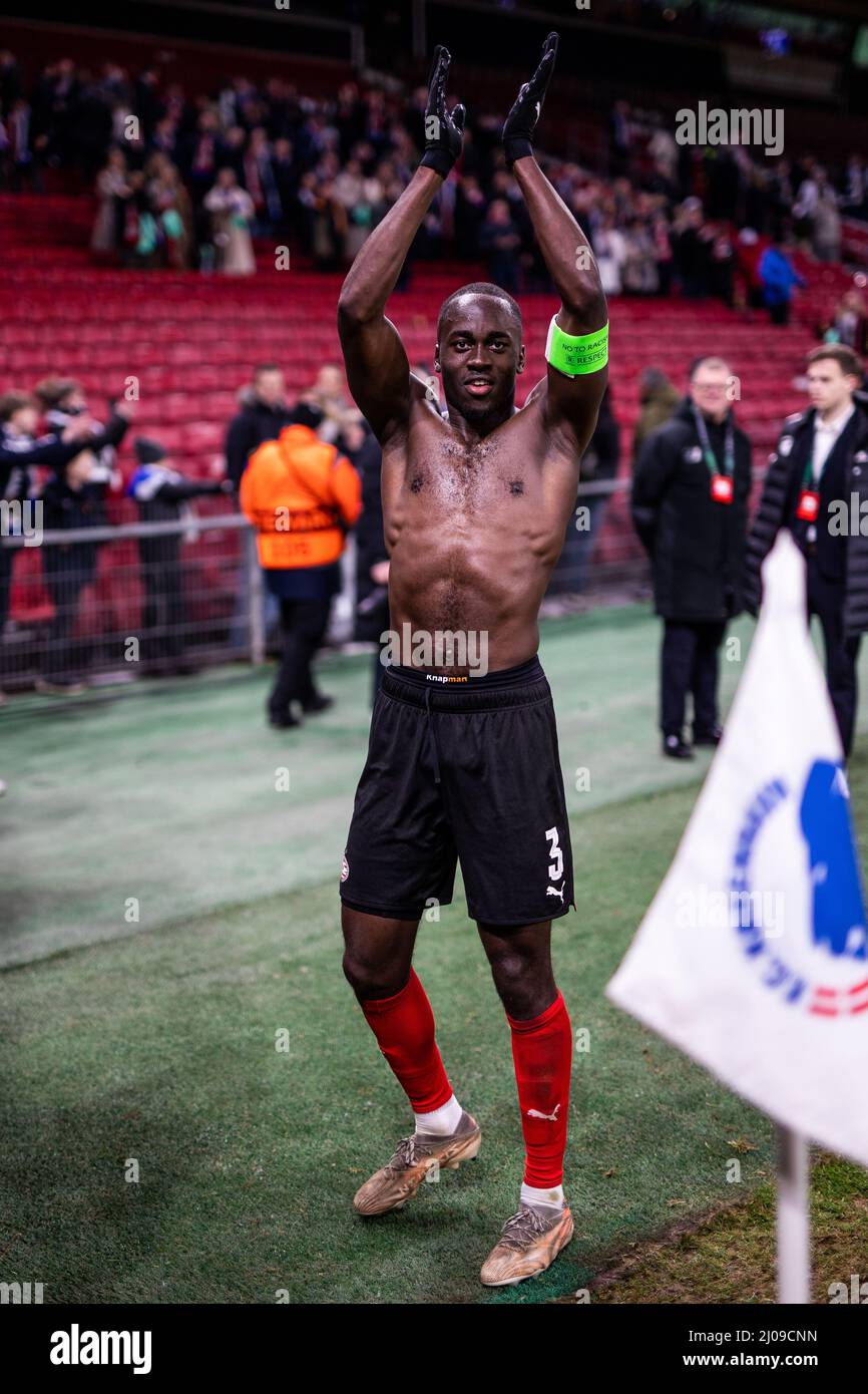 Copenhagen, Denmark. 17th Mar, 2022. Jordan Teze (3) of PSV Eindhoven ...