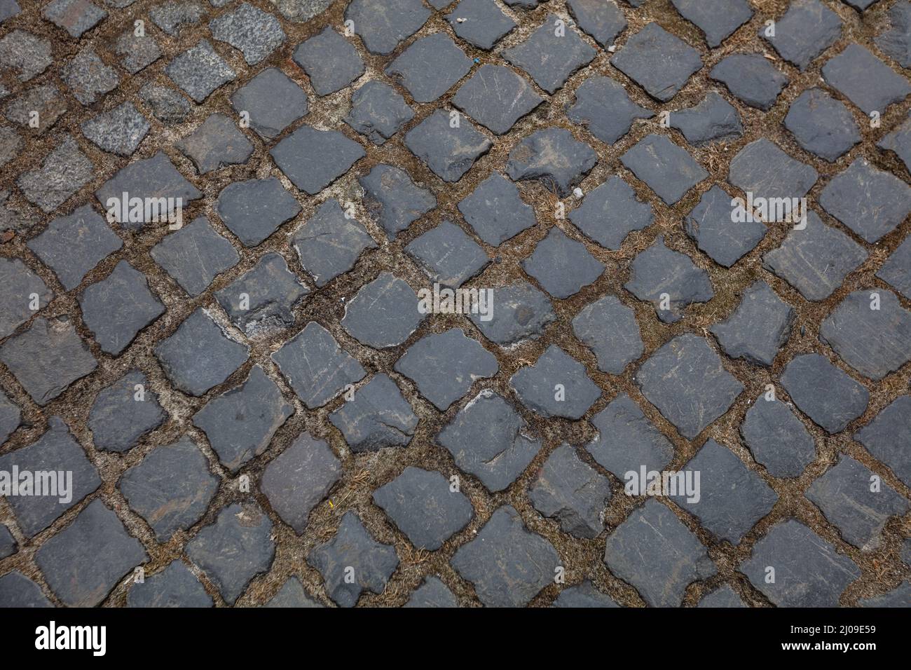 Closeup of cobblestone pavement background, texture, pattern, wallpaper ...