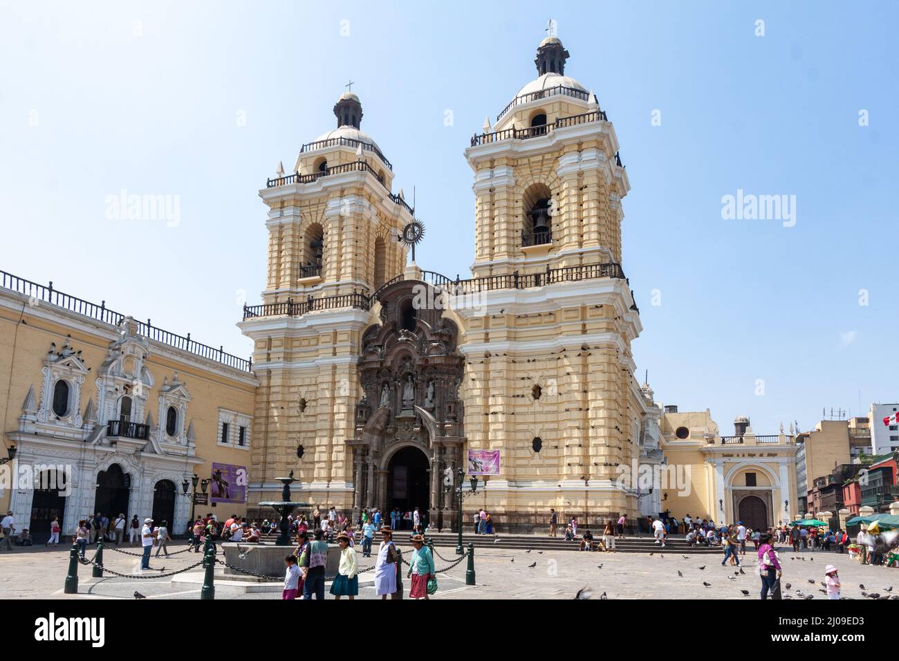 Famous historic San Francisco de Asis church in downtown Lima, Peru ...