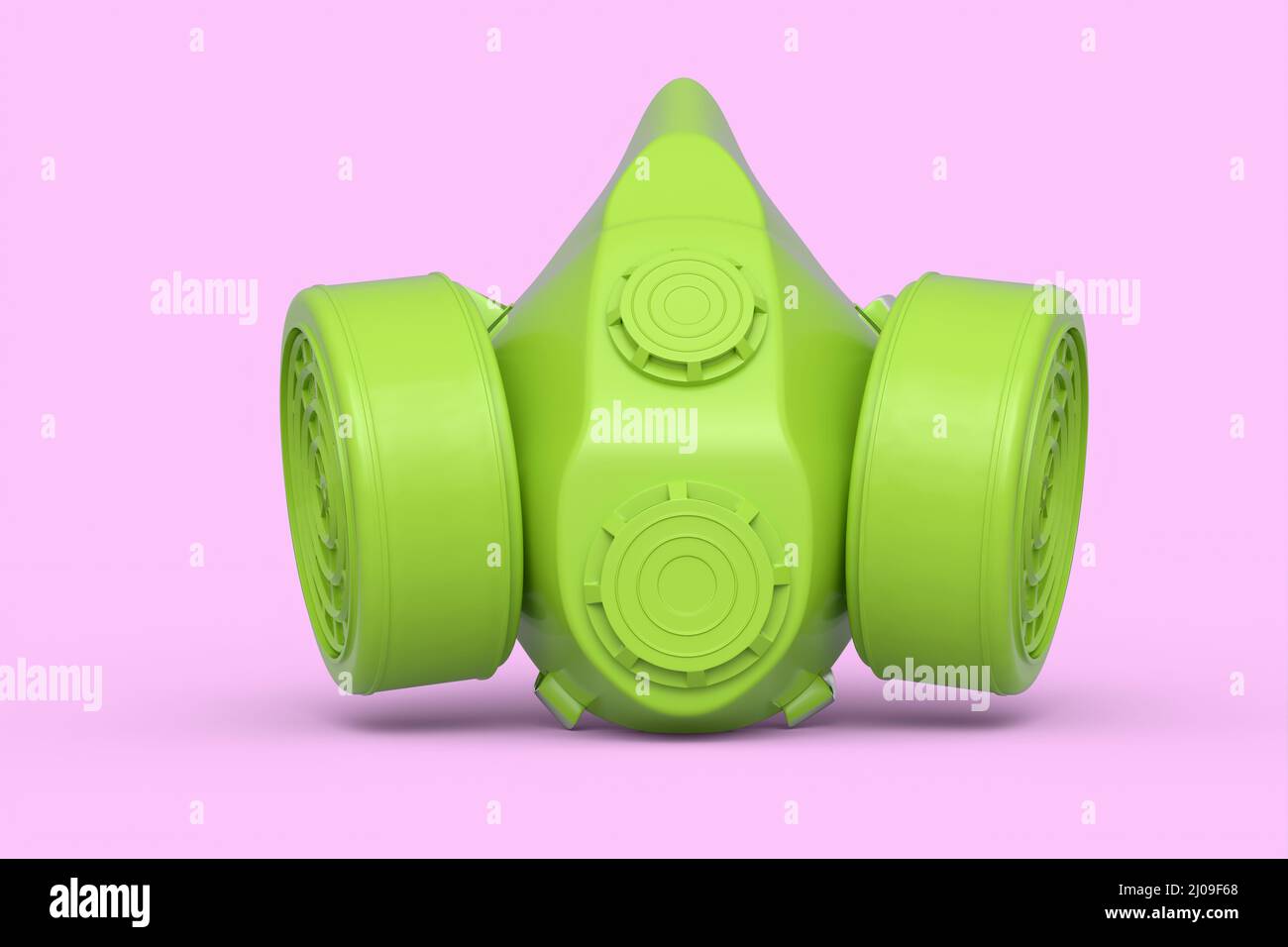 Gas mask on pink monochrome background. 3d render and illustration of ...