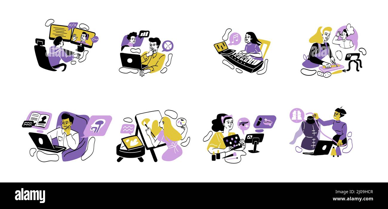 Online cooking class Cut Out Stock Images & Pictures - Alamy