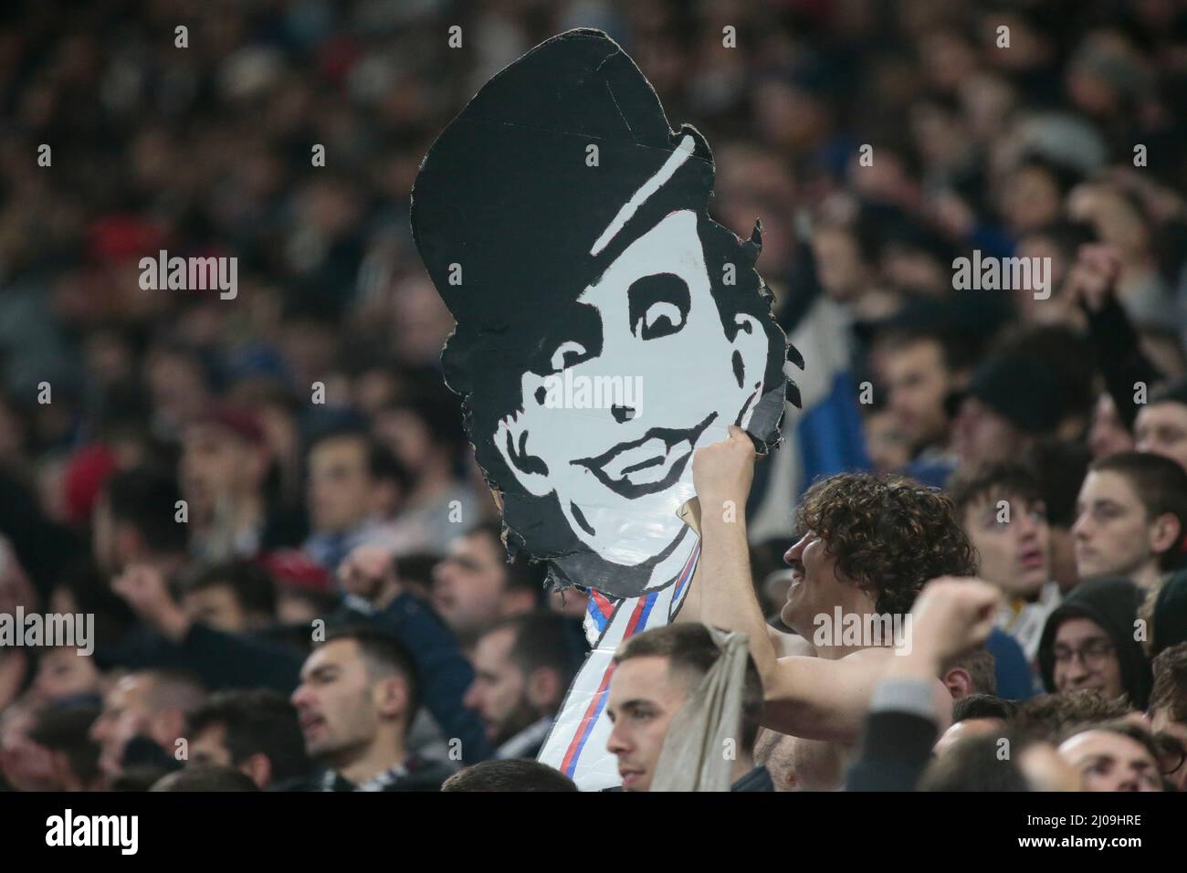 Lyon supporters during the UEFA Europa League, Round of 16, 2nd leg ...
