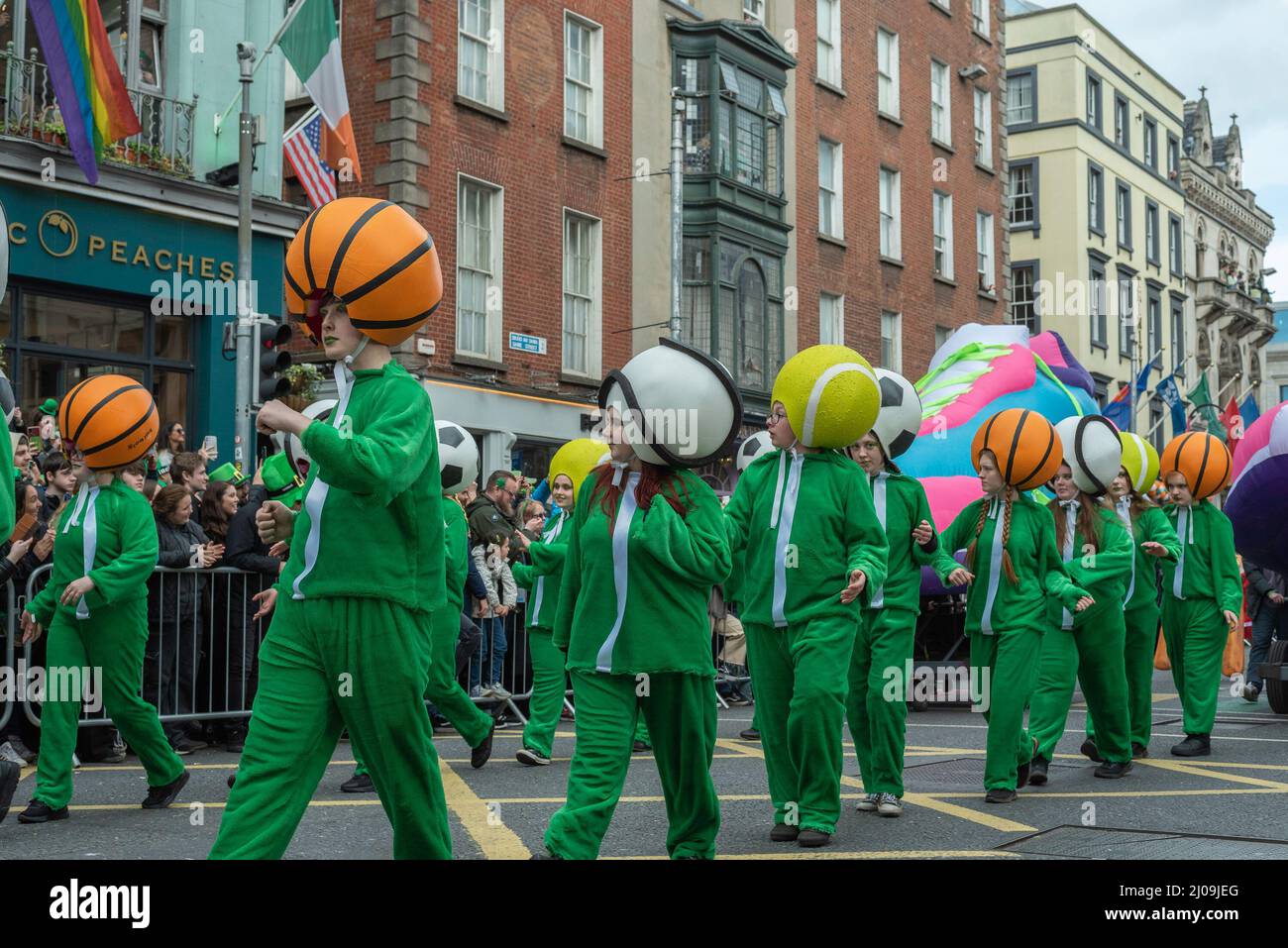 Dublin, Ireland, 17th of March 2022. Paddys Day and beautiful parade in ...