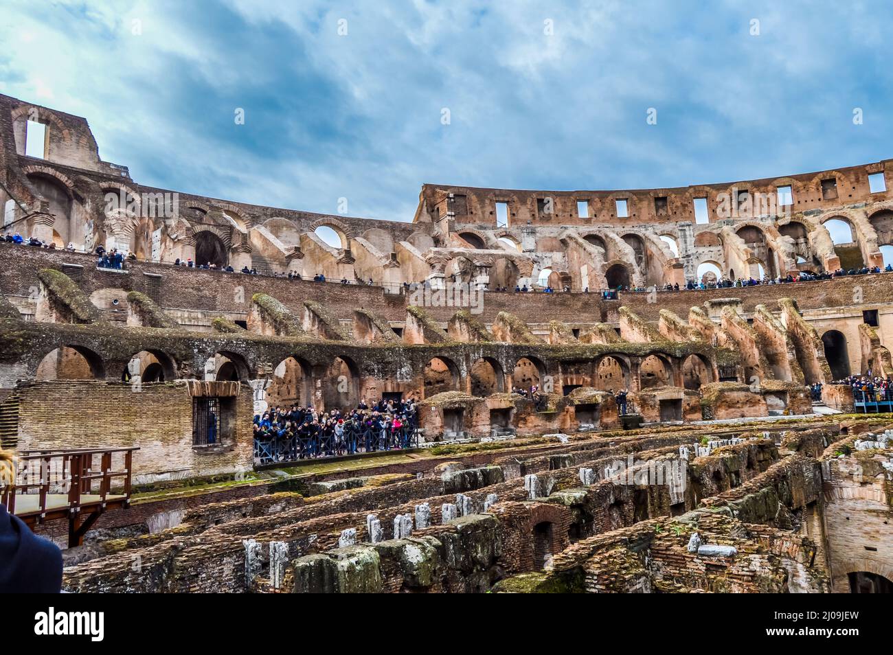 Artistic ruins of Roman Colosseum an ancient gladiator Amphitheatre in ...