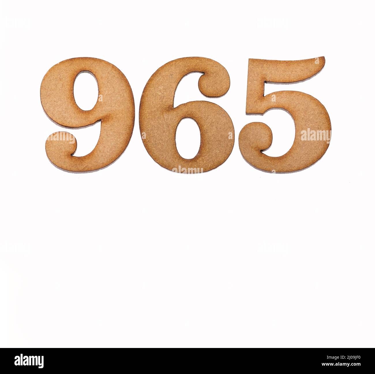 Number 965 in wood, isolated on white background Stock Photo - Alamy