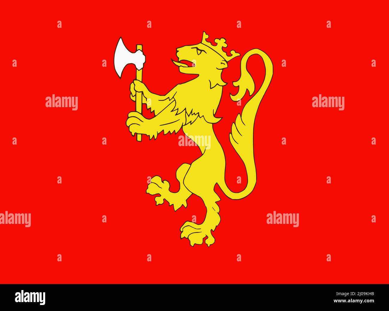 Top view of flag Konge royal standards of Norway, Norway. Norwegian ...