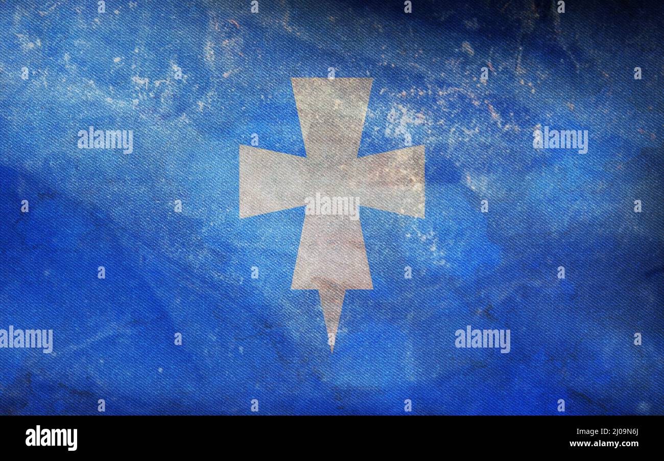 Top view of retro flag Rogaland, Norway with grunge texture. Norwegian ...