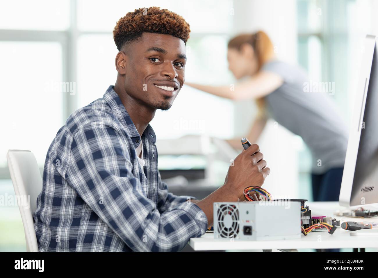 group of young students in technical vocational training Stock Photo ...