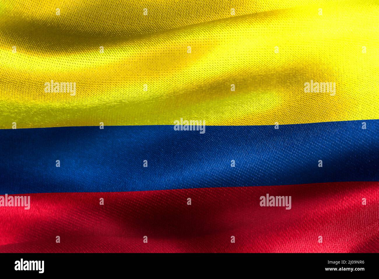 Realistic 3D render of waving Colombia flag with fabric texture - great ...