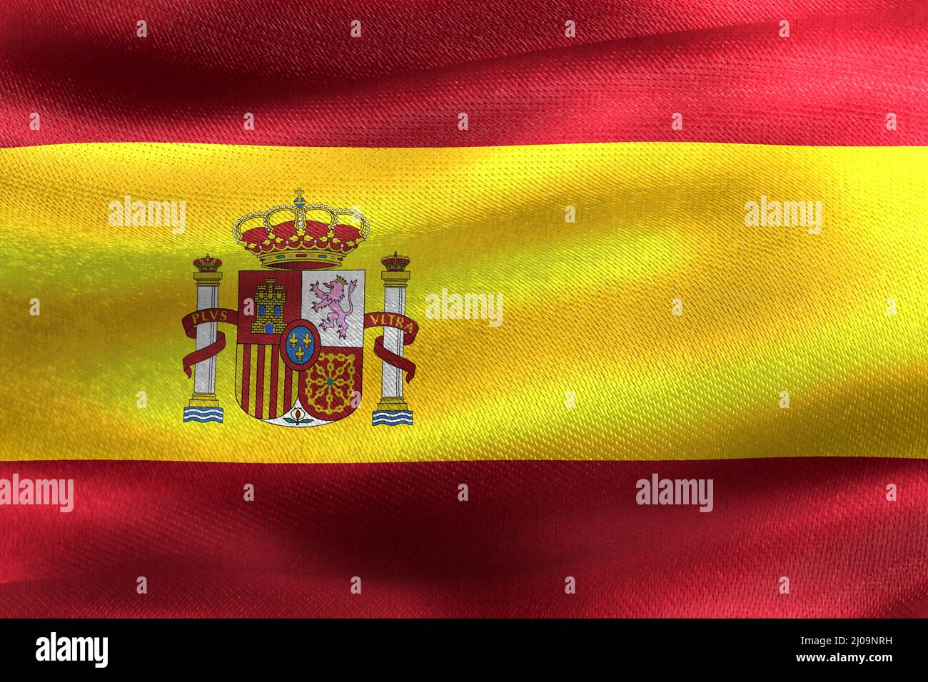 Realistic 3D render of waving Spain flag with fabric texture - great ...