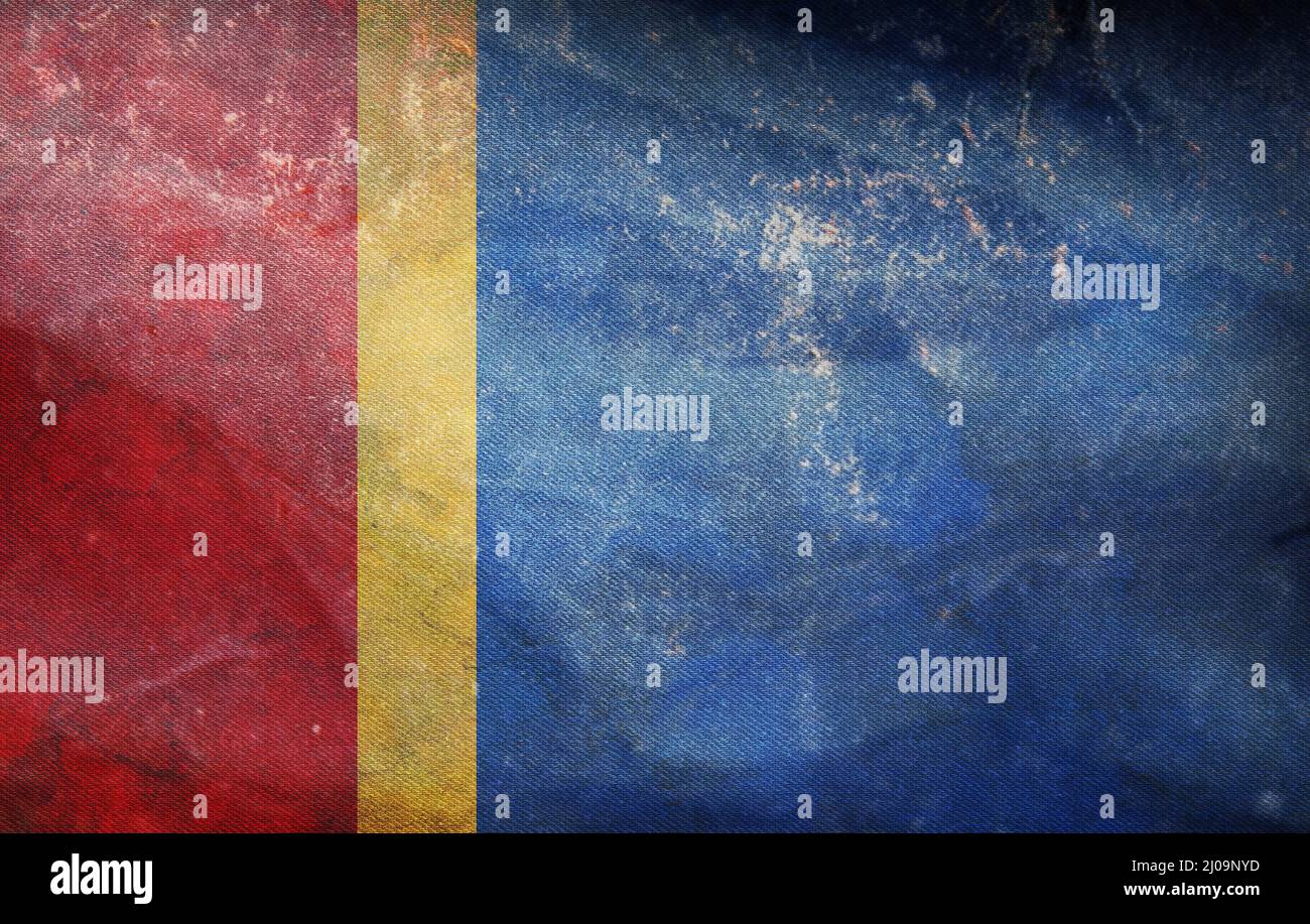 Top view of retro flag Sami people, Norway with grunge texture. Norwegian travel and patriot ...