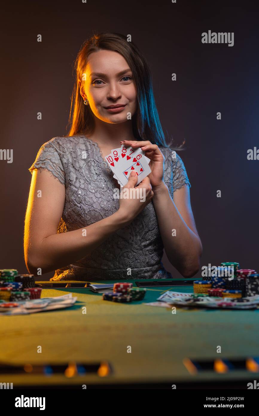Blackjack table lady hi-res stock photography and images - Alamy