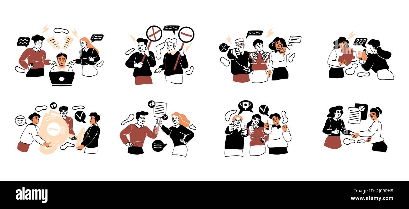 Set of bad or successful teamwork Stock Vector Image & Art - Alamy