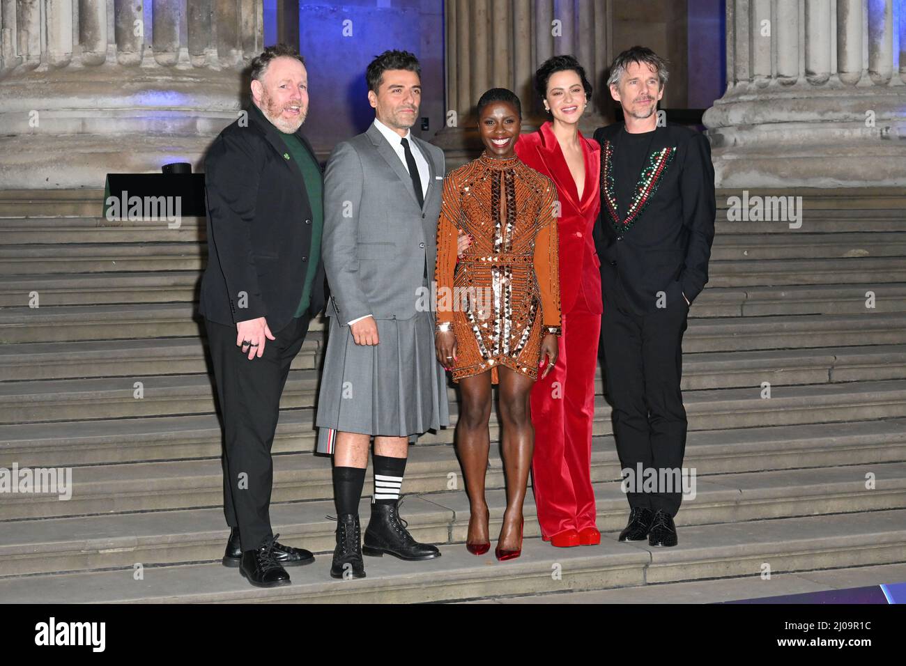 London, UK - 17 March 2022 David Ganly, Oscar Isaac, Ann Akinjirin, May ...