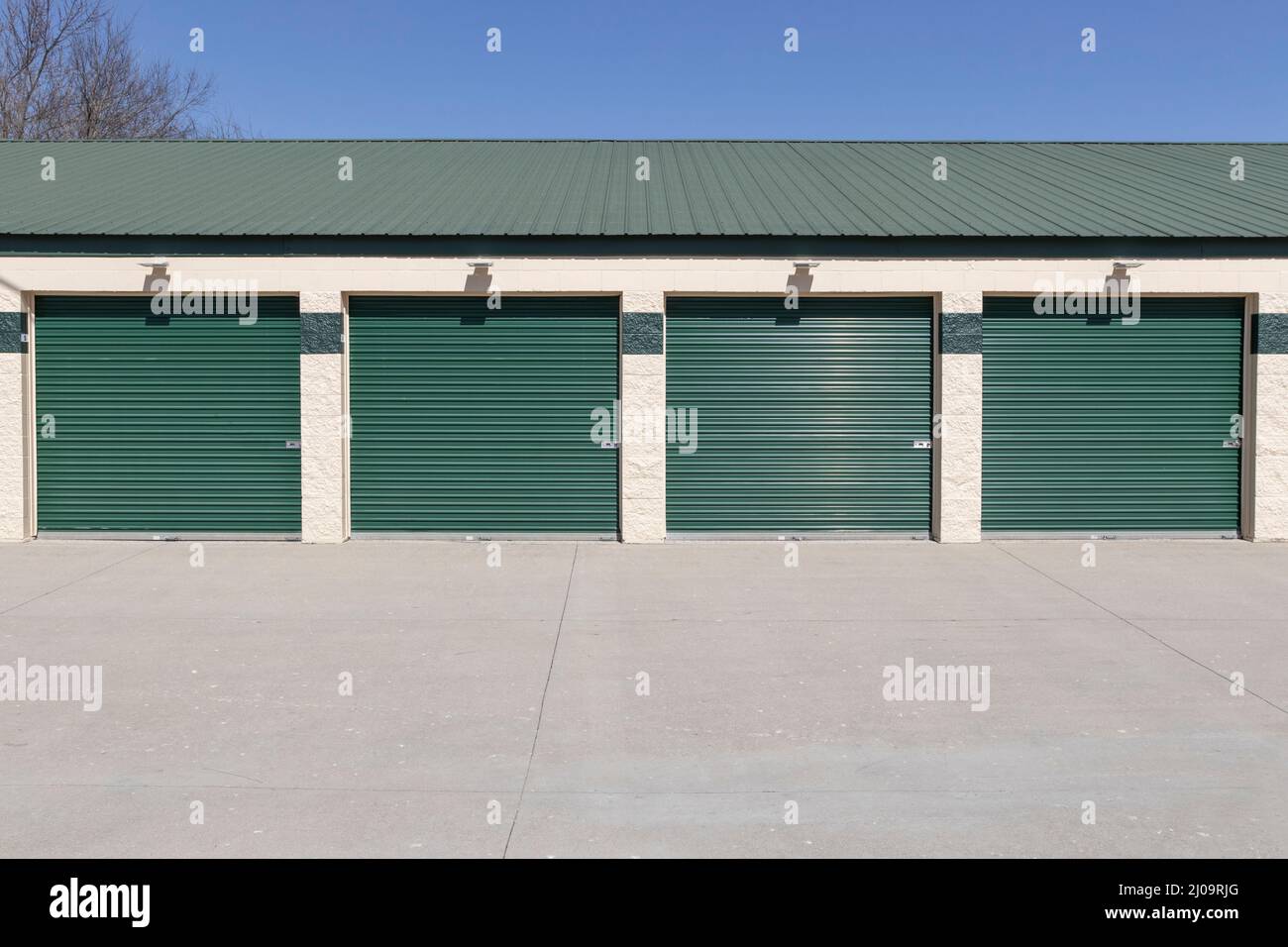Self storage and mini storage garage units Stock Photo - Alamy