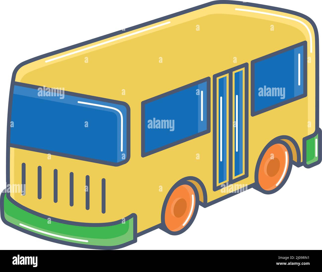 Isolated colored bus toy icon flat design Vector Stock Vector Image ...