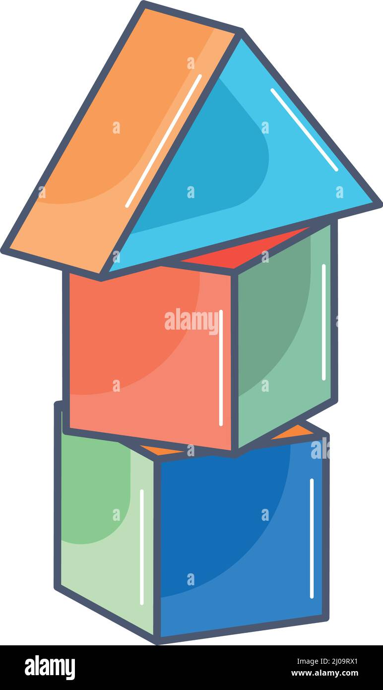 Isolated colored building cube toy icon flat design Vector Stock Vector ...