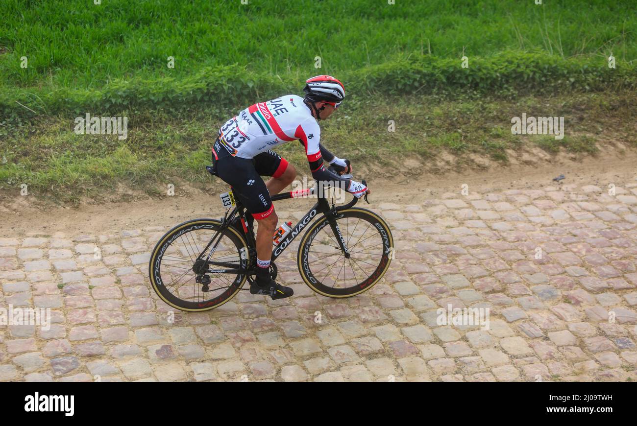 Viesly, France - April 14, 2019: The Norwegian cyclist Sven Erik ...