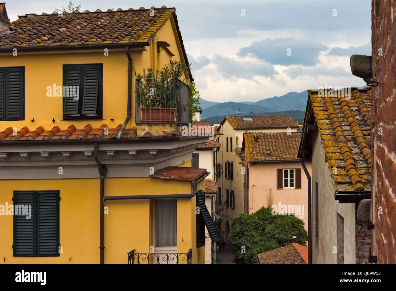 Old buildings in Lucca, Lucca Province, Tuscany Region, Italy Stock ...