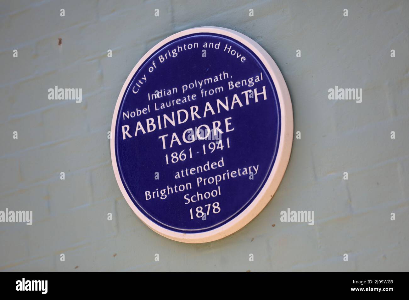 Blue plaque for Rabindranath Tagore on a building in Brighton and Hove ...