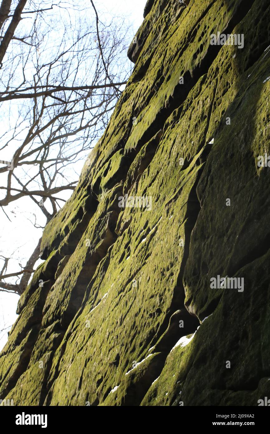 Steep cliff in natural sandstone landscape Stock Photo - Alamy