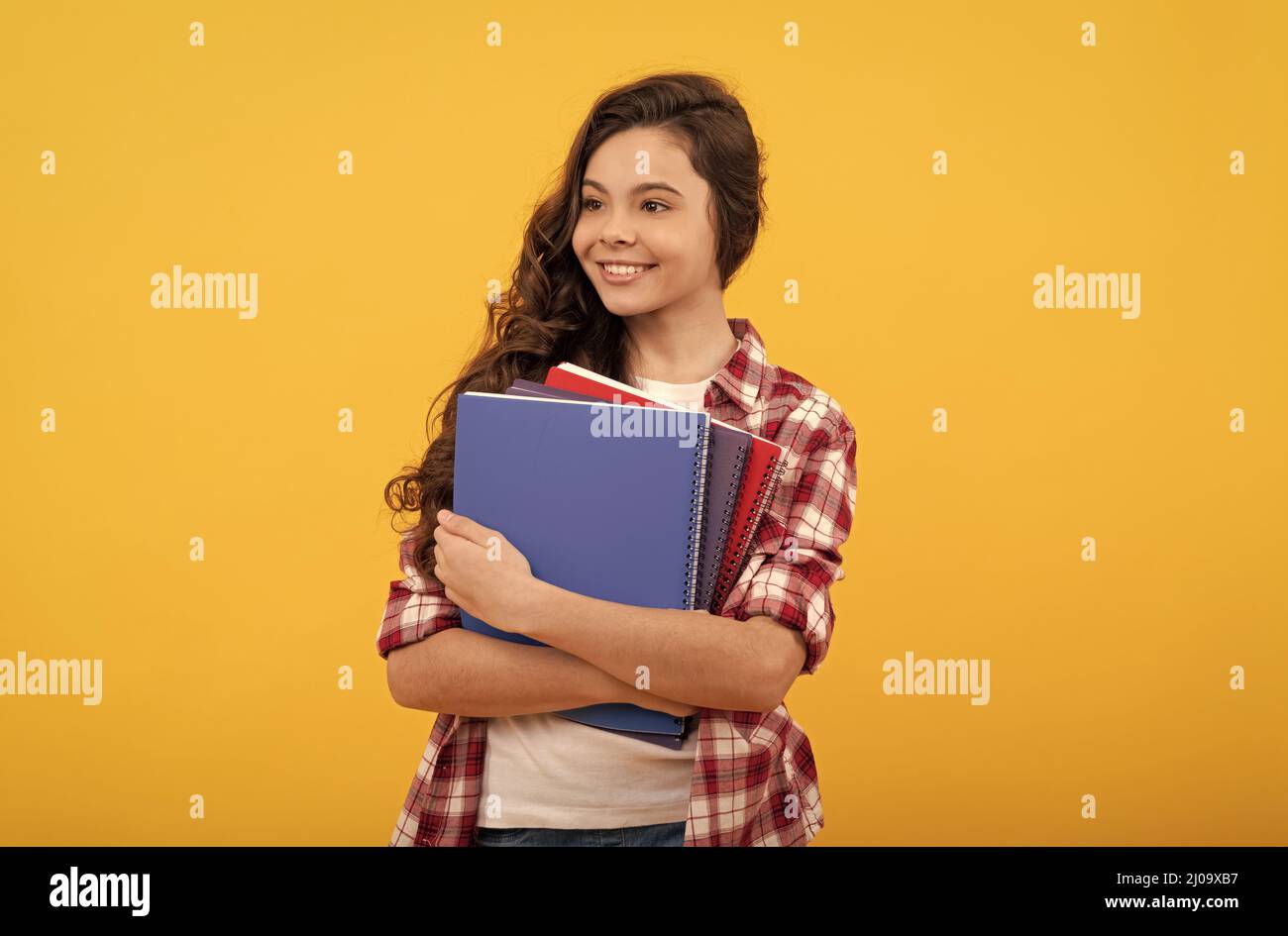 nerd. happy childhood. cheerful kid going to do homework with books ...
