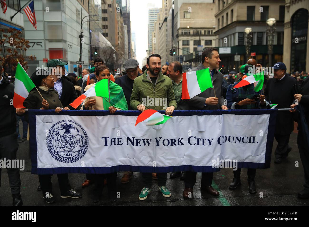 NEW YORK, NEW YORK - March 17, 2022: Members of the NYC City Council ...