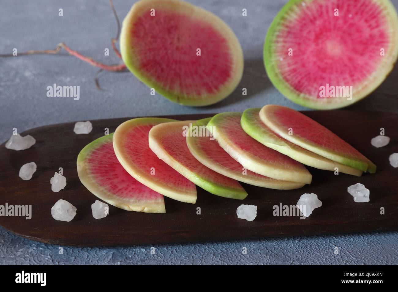 watermelon radish isolated on white background Stock Photo - Alamy