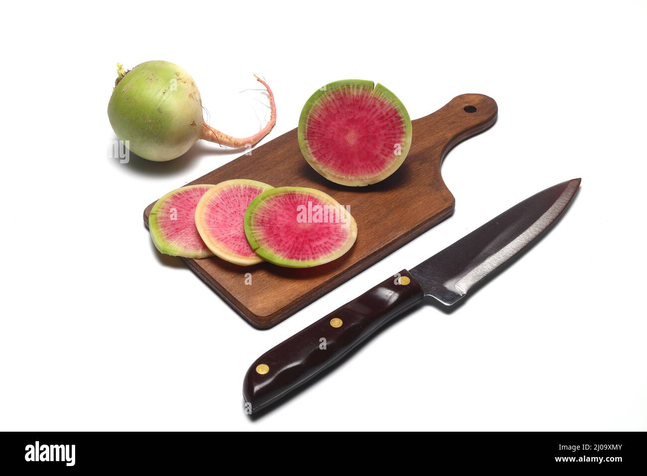 watermelon radish isolated on white background Stock Photo - Alamy