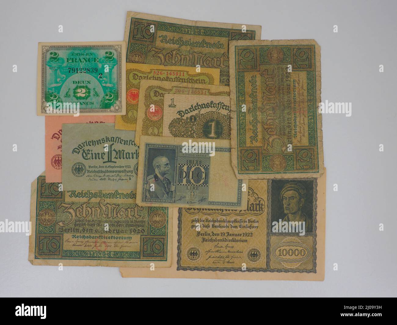 lot of 1920's and 30's Europeans currency Stock Photo - Alamy