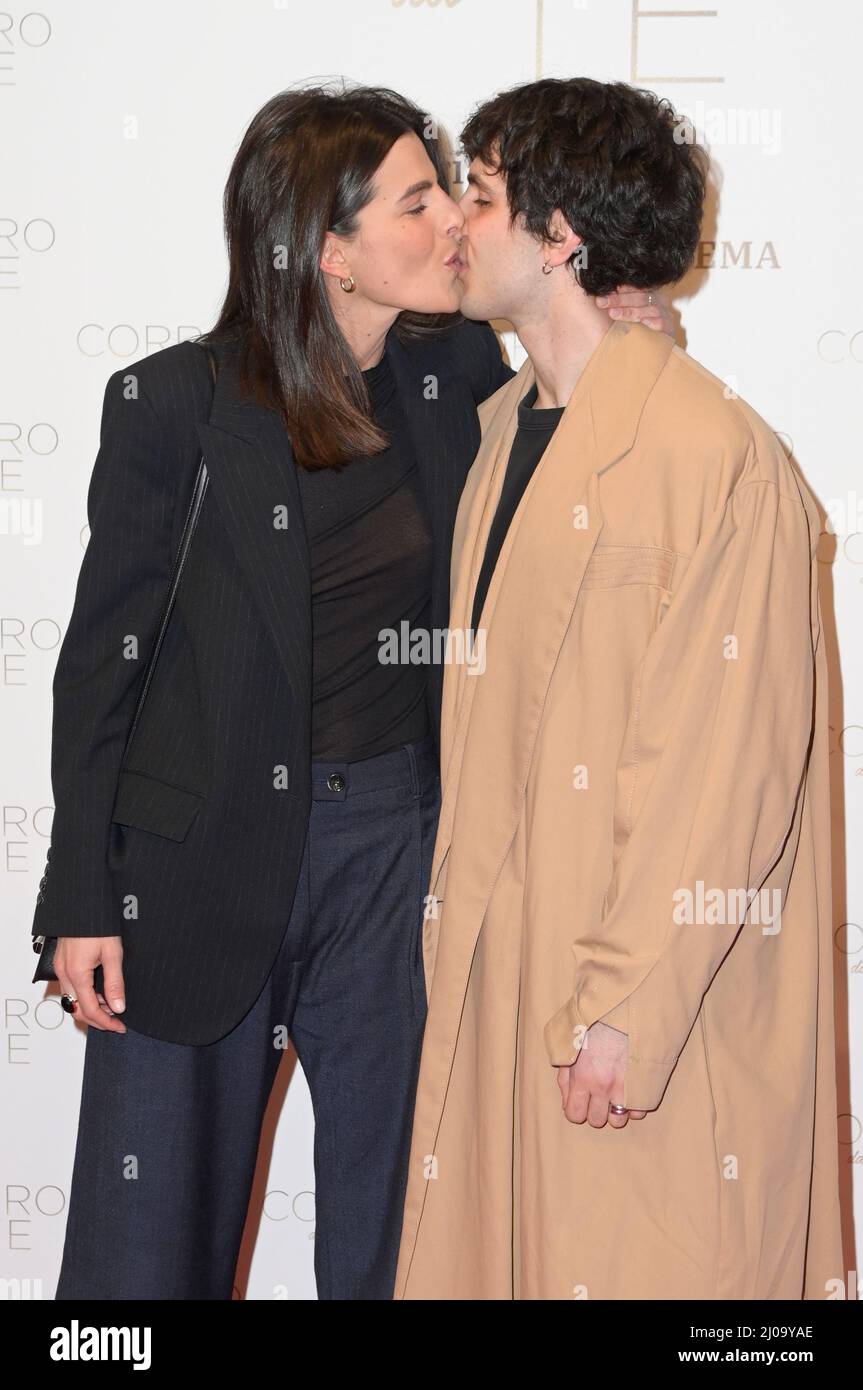 Rome, Italy. 17th Mar, 2022. Giacomo ferrara and Giulia Brighi attend ...