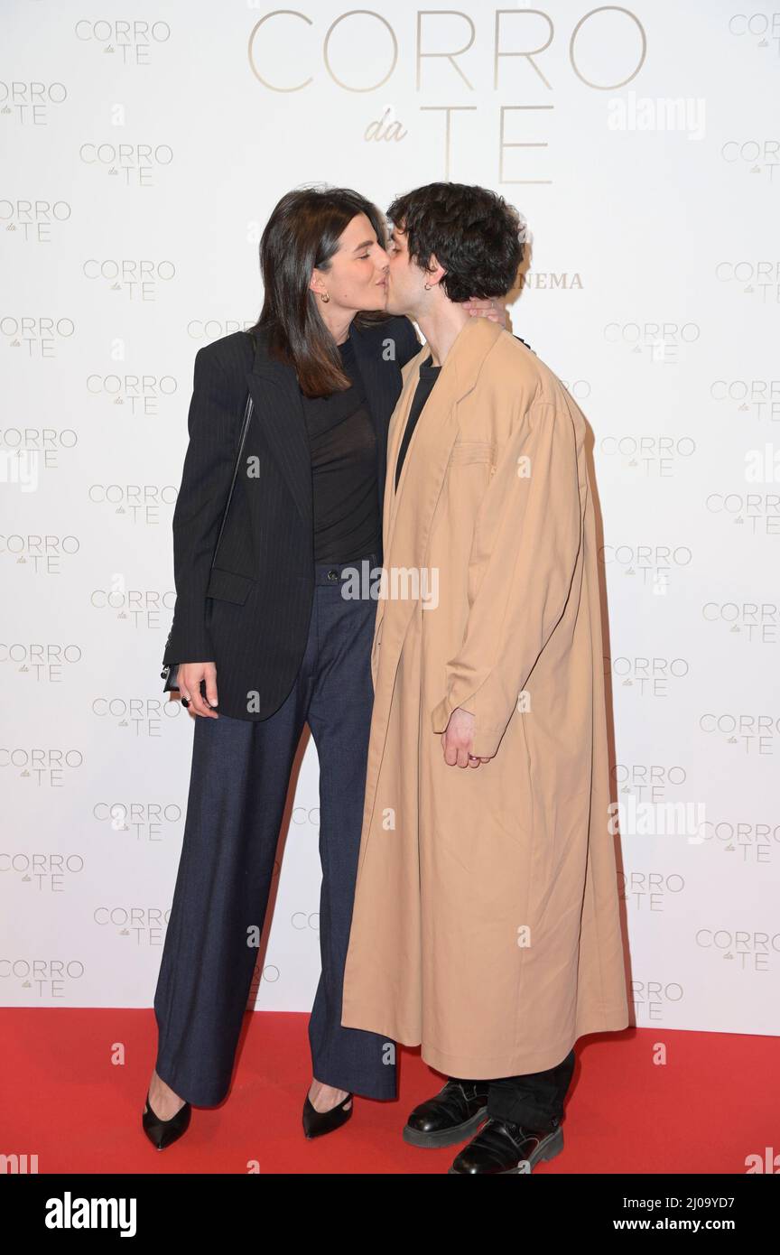 Rome, Italy. 17th Mar, 2022. Giacomo ferrara and Giulia Brighi attend ...